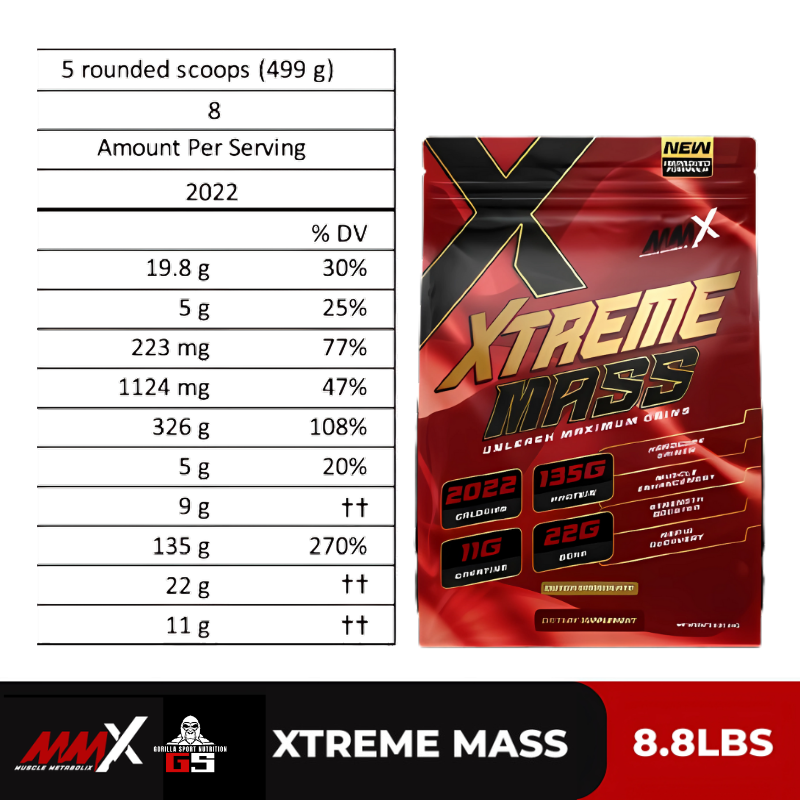 MMX Xtreme Mass Protein High Calories Weigh Gain Supplement Halal (4kg ...