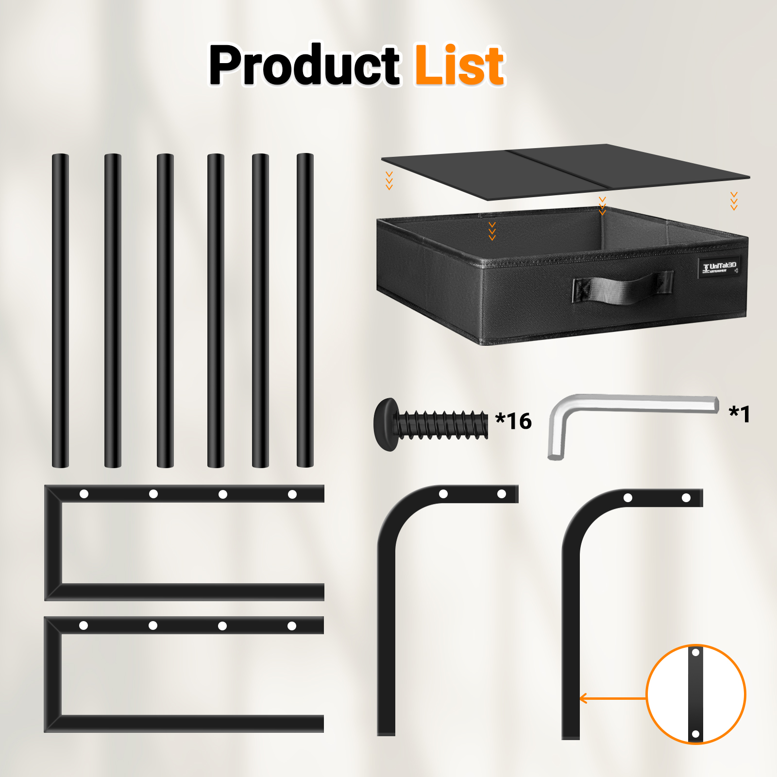 3D Printer Filament Storage Rack with Fabric Drawer Metal Desktop ...
