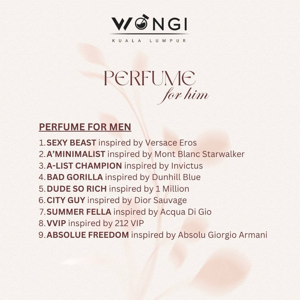 WONGI PERFUME BERTARAF ANTARABANGSA BOSS BABE, TRAVEL PACK, TAHAN LAMA ...
