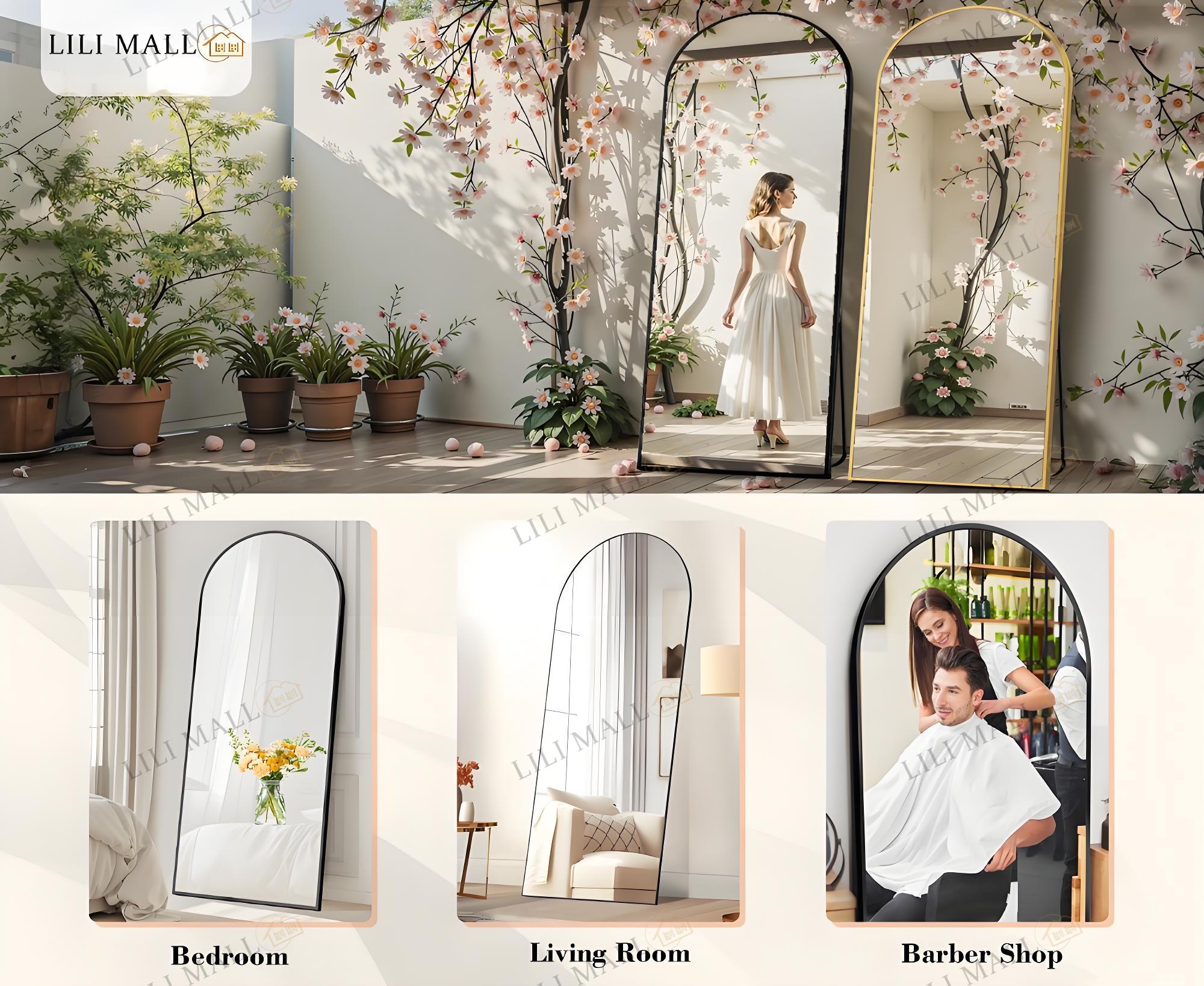 LI- Arch Wedding Mirror With Stand Thickened HD Reflective Explosion ...