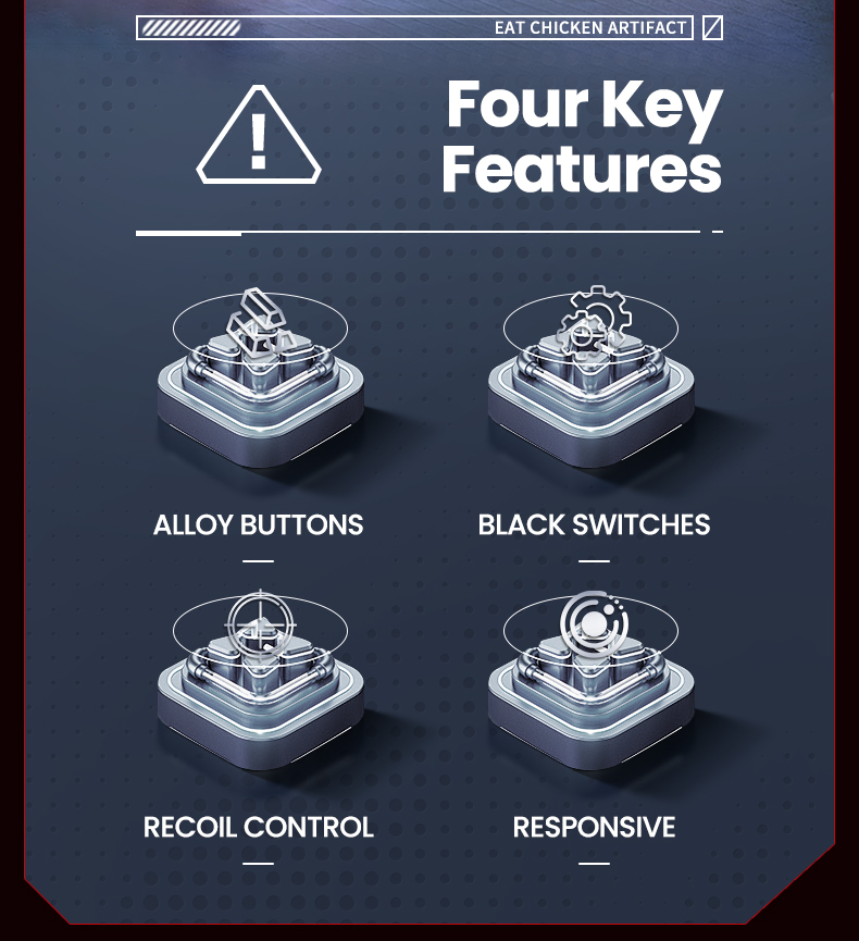 BlueWow PUBG four finger game controller R1/L1 triggers shooting button ...