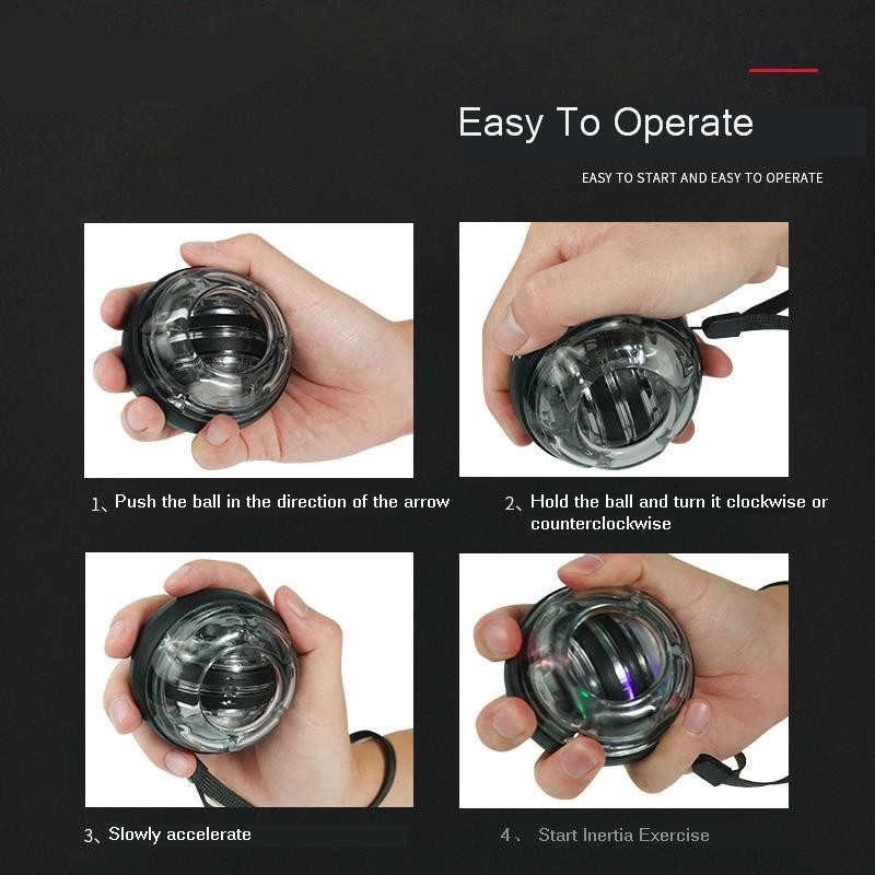 Gyro Ball Gyro Trainer Tennis Arm Fitness + LED Wrist Strength Ball Gym ...