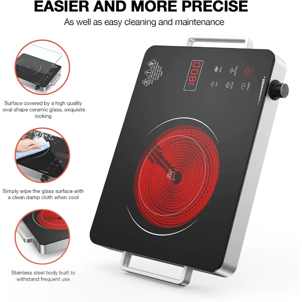 Toshiba Infrared Ceramic Cooker Hob Touch Control Panel Burner Cooktop ...