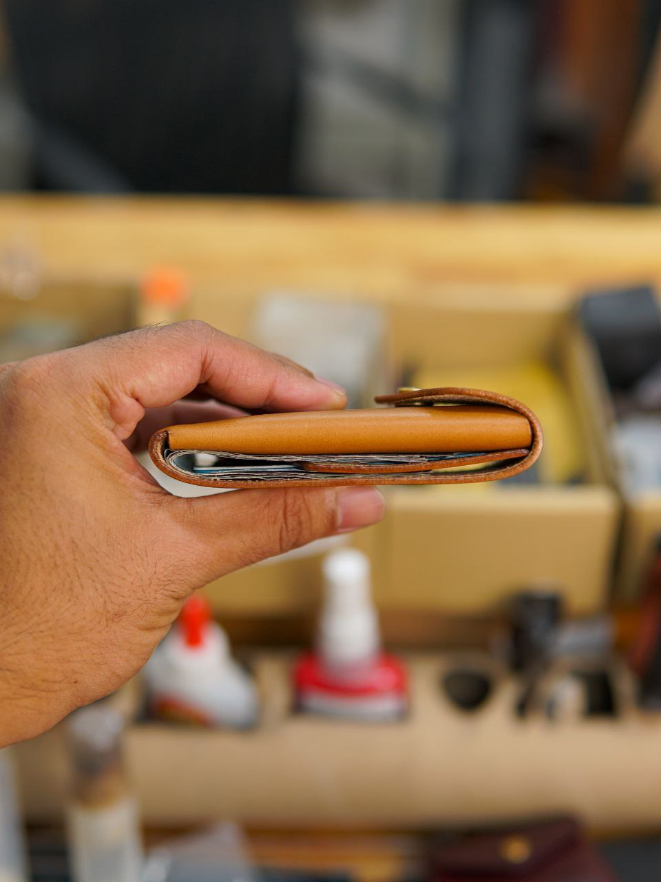 Vaska Slim Fold Wallet 100% Handmade Genuine Leather | Shopee Malaysia
