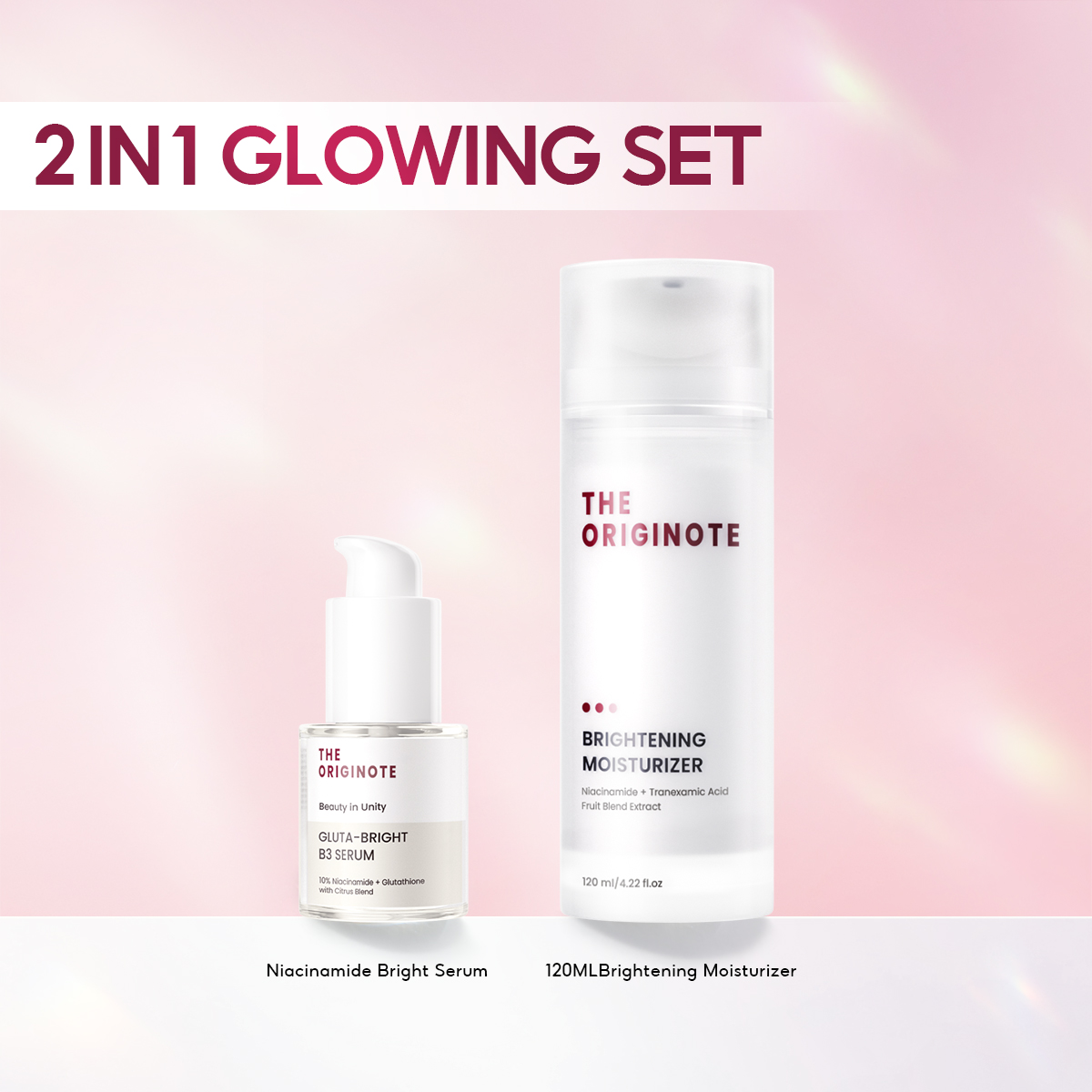 The Originote 2in1 Glowing Set, Niacinamide Glowing-Moisturizer ...
