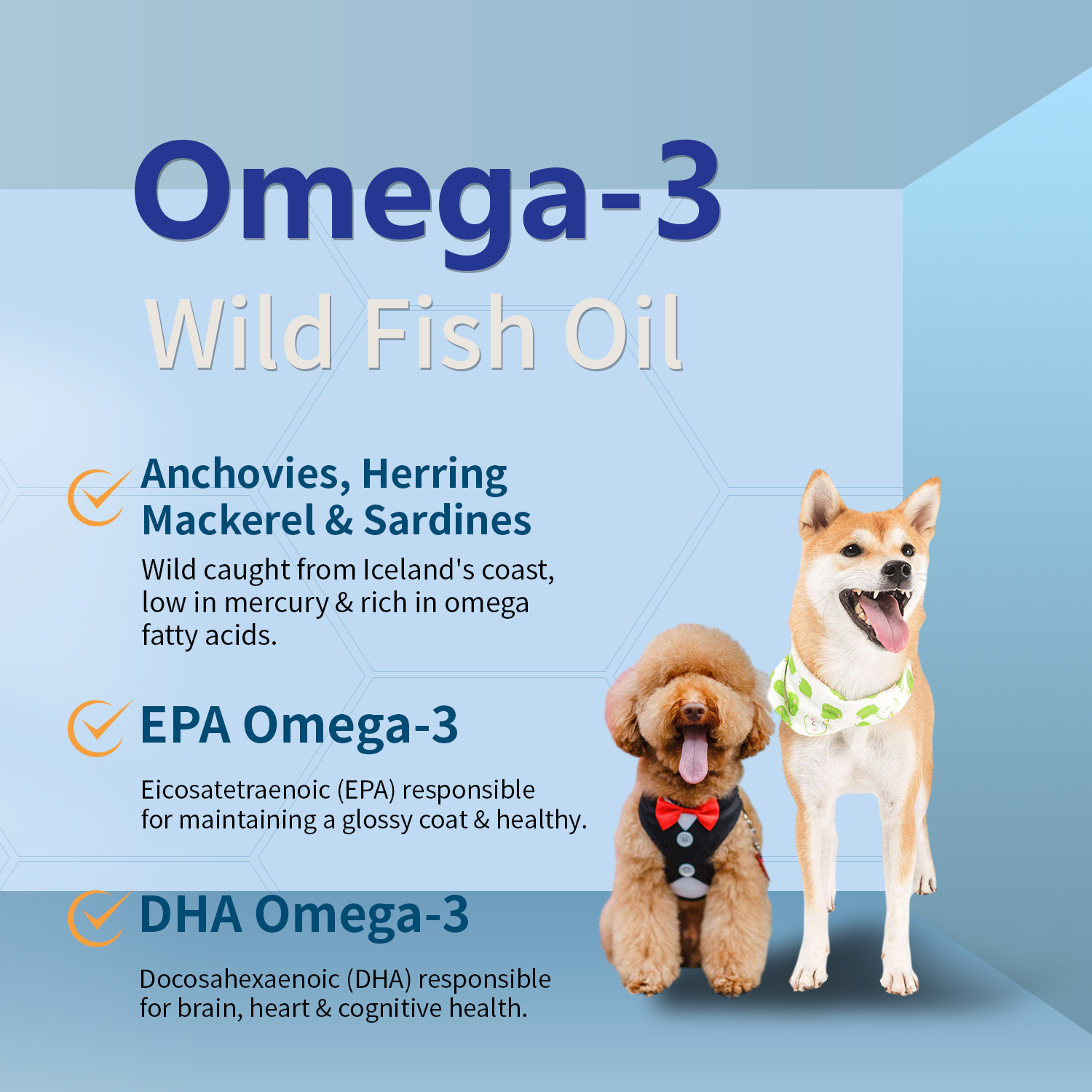 Popoo Omega 3 Fish Oil Softgels for Dog and Cat Treat with EPA DHA Skin & Coat Health Pet ...
