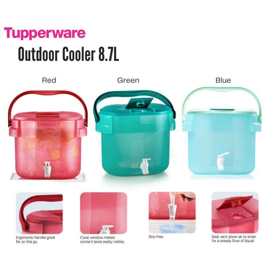Tupperware water dispenser outdoor cooler 8.7L Water tank penakung air ...