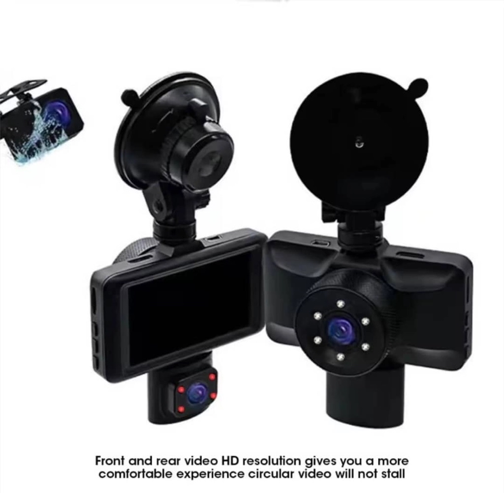 3 Lens Dash Camera HD 1080P Night Vision – Kamera Kereta Depan Belakang ...