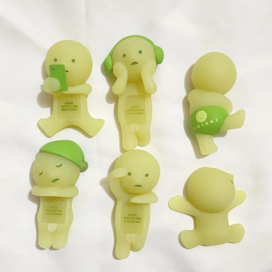 【12PCS】Sonny Angel Smiski Hippers Blind Box Mini Luminous Green Doll ...