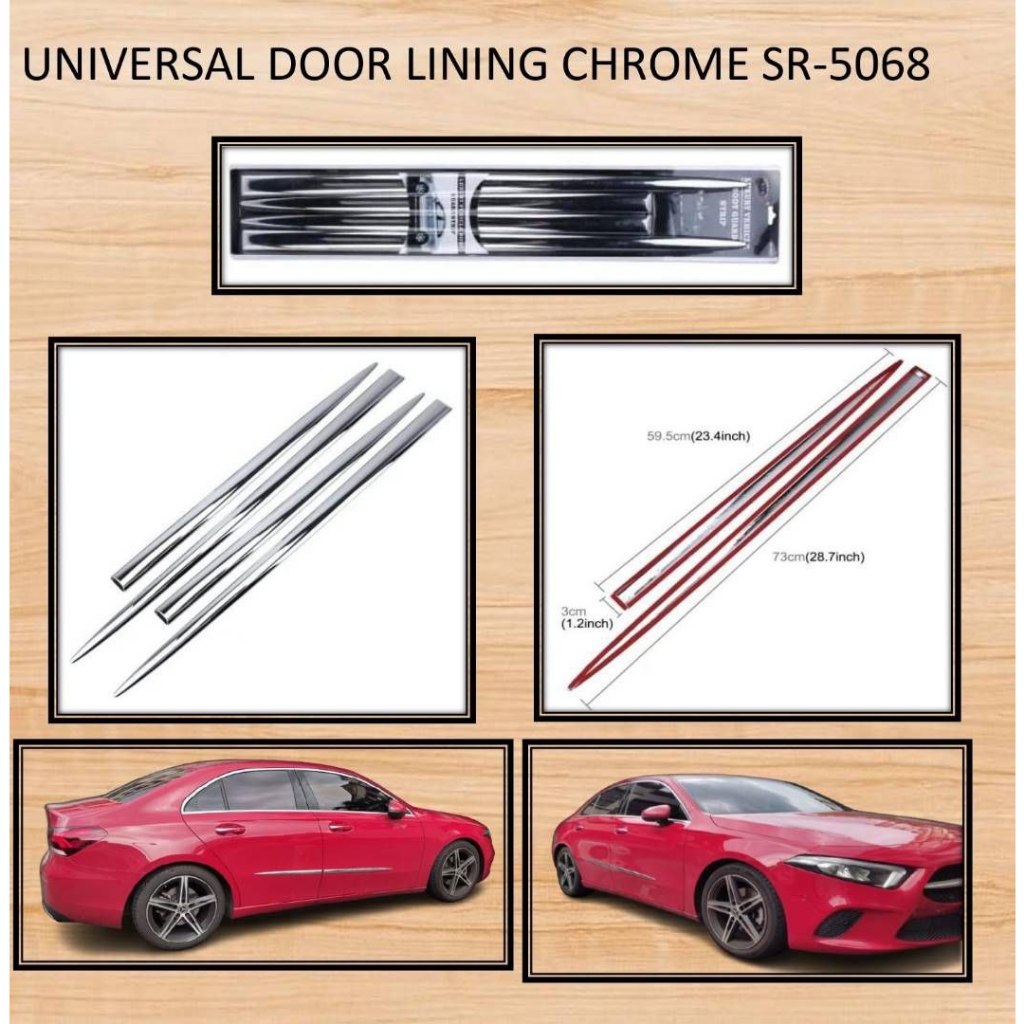 Universal Car Side Door Chrome Moulding Body Lining Trim Garnish ...