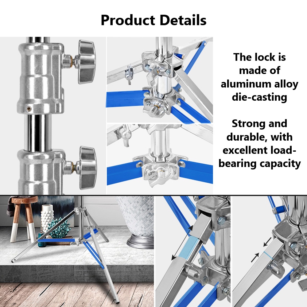 Jinbei M-6 2-in-1 Rotatable Steel Light Stand with Wheels (400cm ...