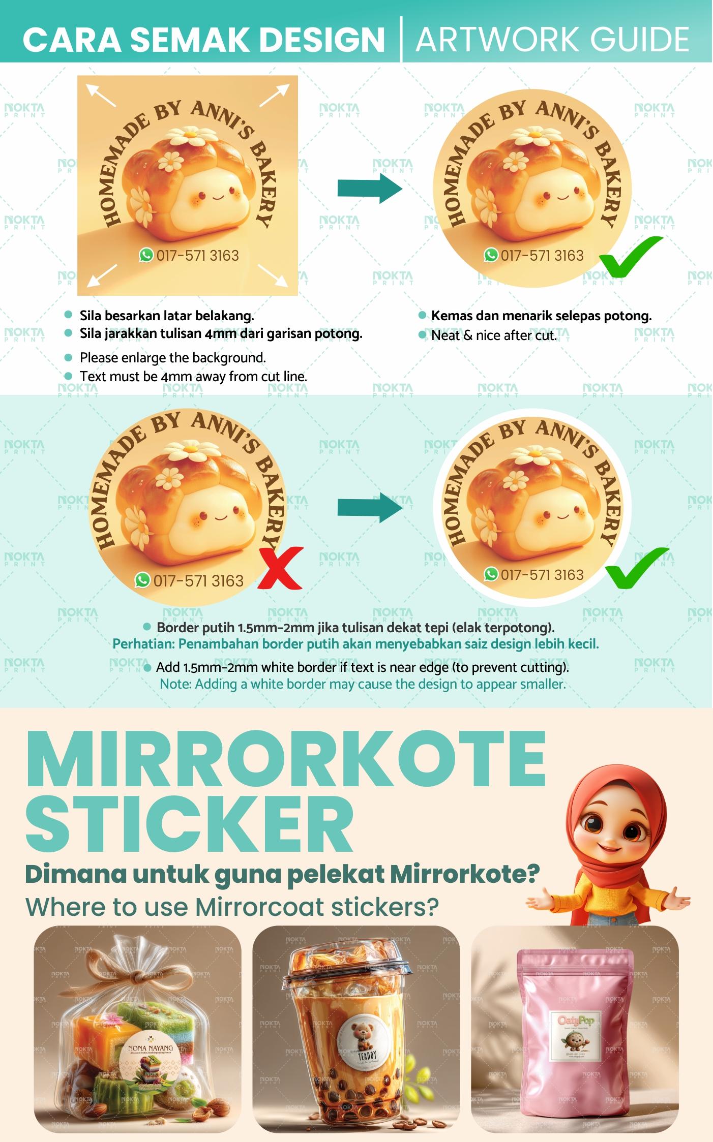 Custom Sticker Printing | 7cm 8cm 9cm 10cm | 100/200/300pcs ...