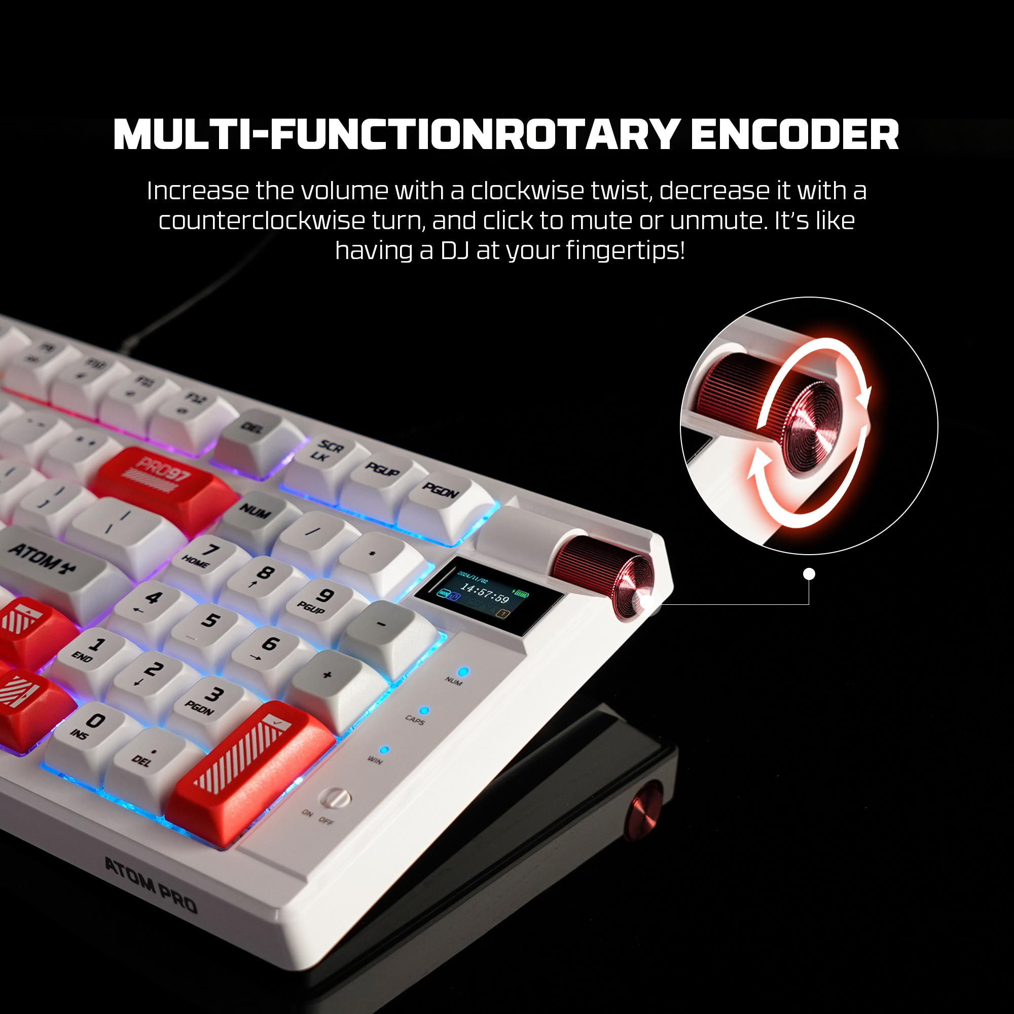 Fantech Atom Pro97 MK918 Wireless Mechanical Keyboard | Smart Display ...