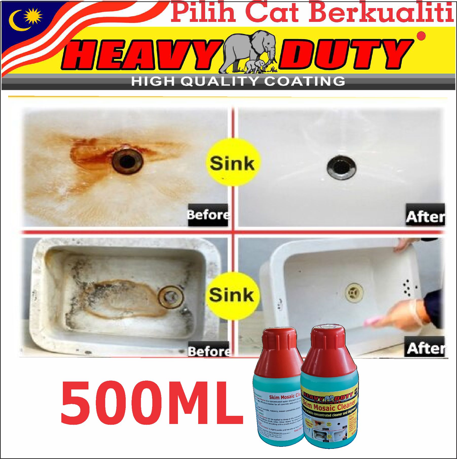 Acid Stain Remover 500ML ( SKIM MOSAIC CLEANER ) Multi Purpose Pencuci ...