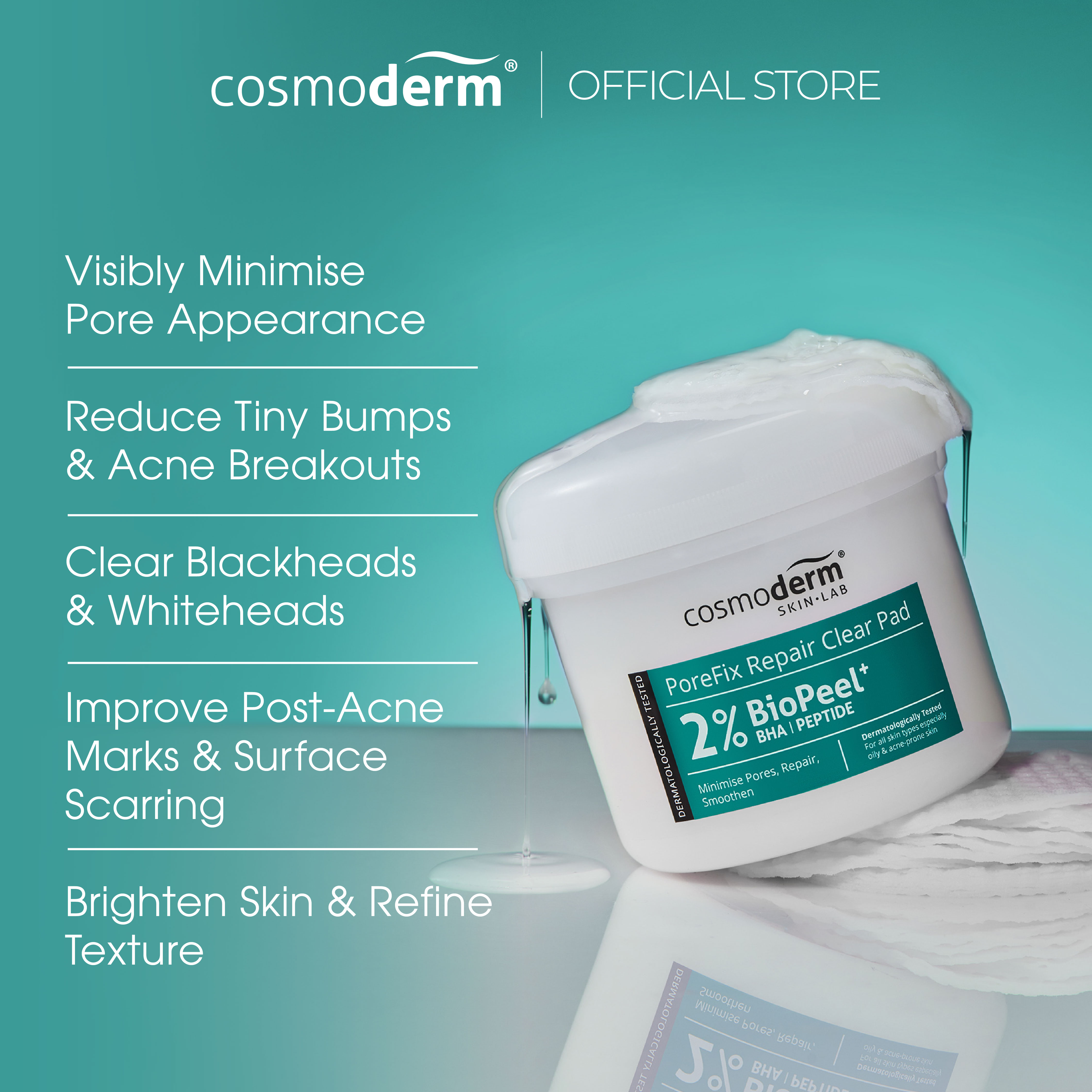 Cosmoderm PoreFix Repair BioPeel + Clear Pad 60pcs | Shopee Malaysia