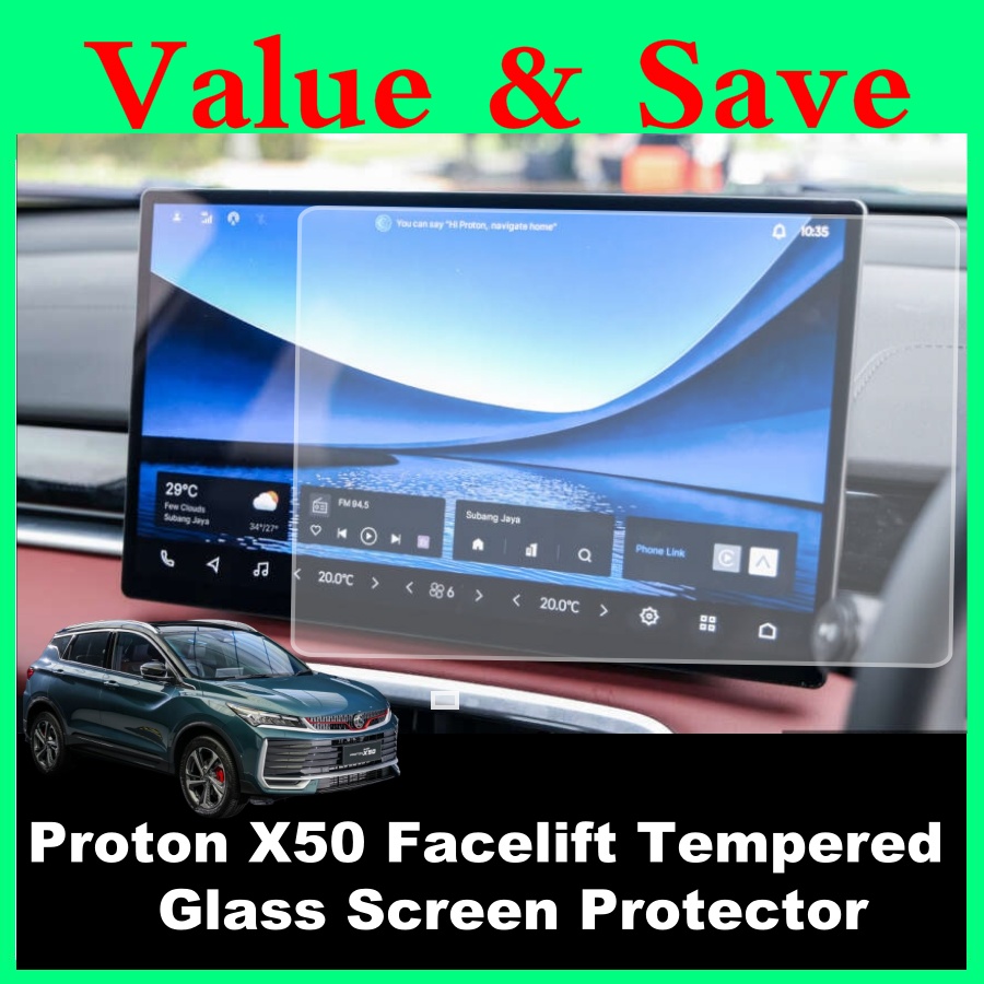 Proton X50 FL 2025 Infotainment Head Unit Screen Tempered Glass Screen ...