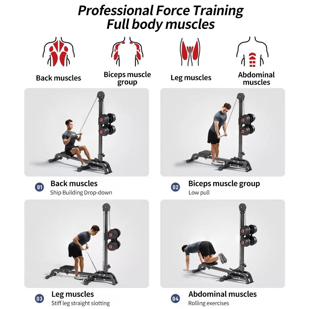 2 in 1 Multifunctional Foldable Rowing Machine Pull High and low ...