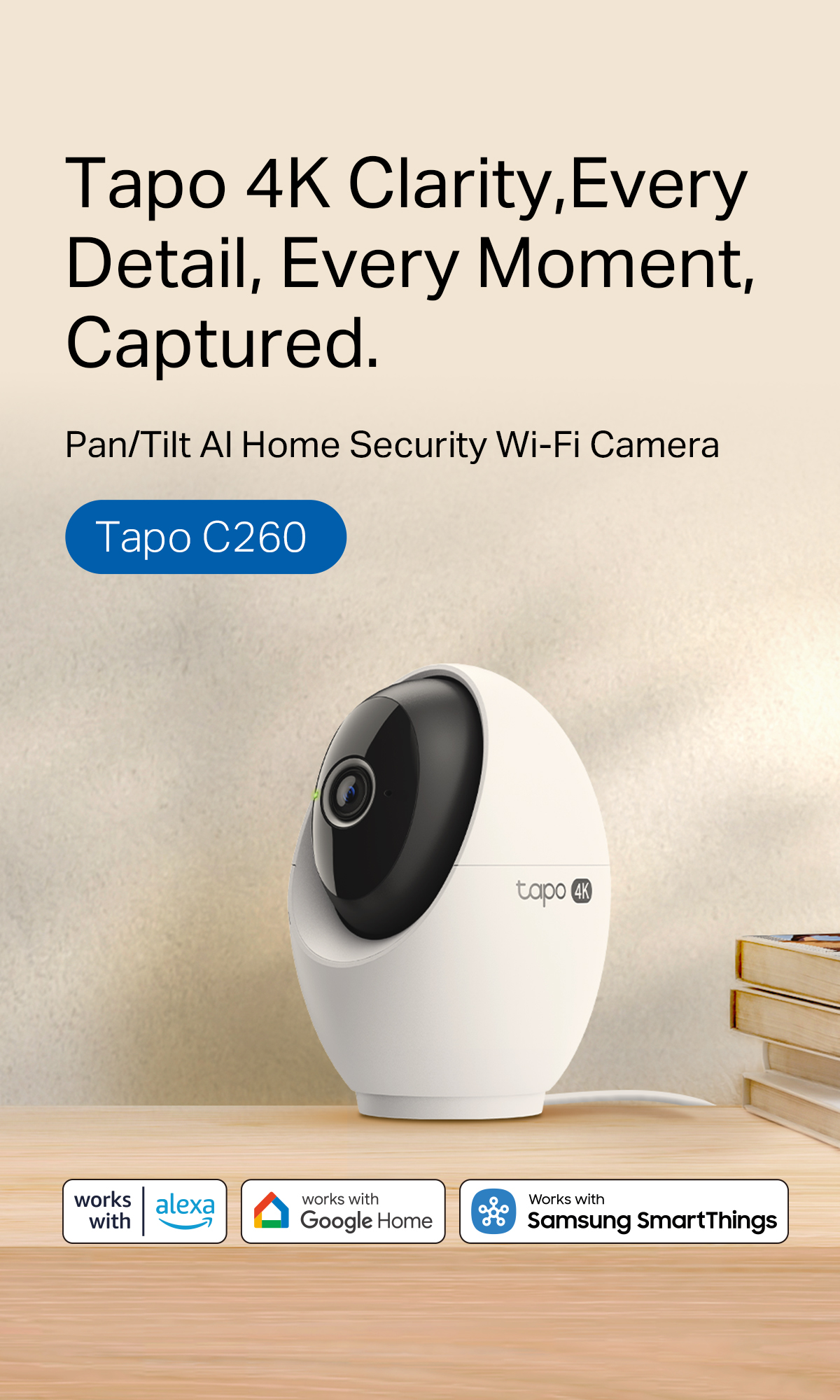 TP-Link Tapo C260 Wireless Indoor CCTV Pan Tilt AI Home Network ...
