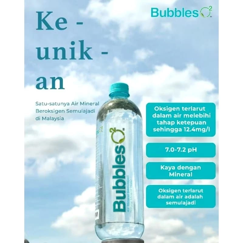 [READY STOK] BUBBLES O2 AIR MINERAL SEMULAJADI OXYGENATED MINERAL WATER ...