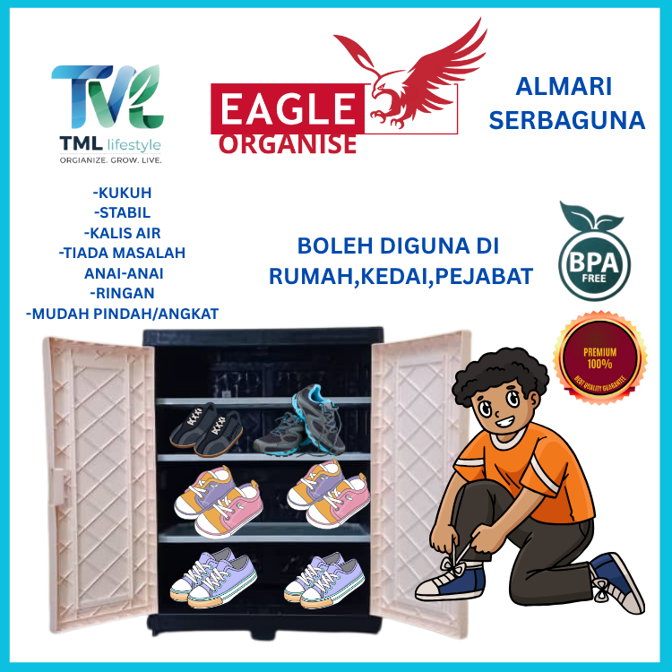 [EAGLE] ALMARI PLASTIK SERBAGUNA /ALMARI MAKANAN KERING/ALMARI KASUT ...
