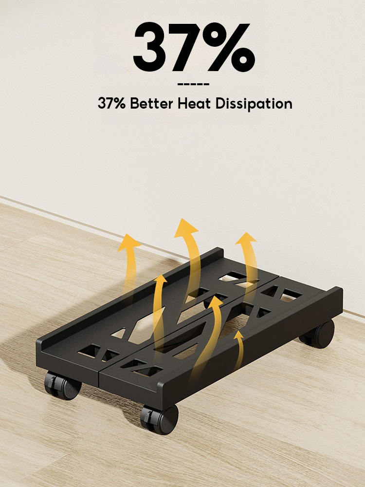 Heavy-Duty Computer CPU Stand with Lockable Casters Up to 60kg for Home ...
