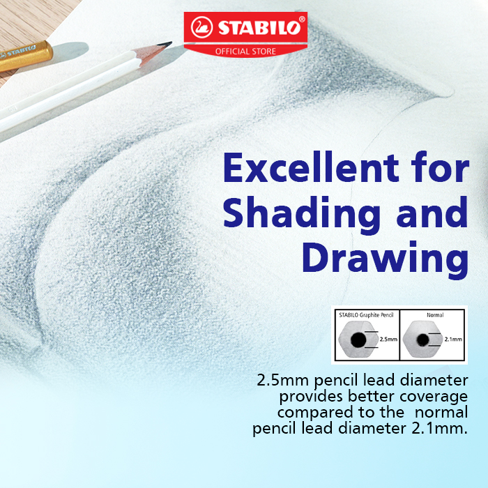Graphite Pencil - STABILO Exam Grade 2B Pencil Set 6pcs Free Sharpener ...