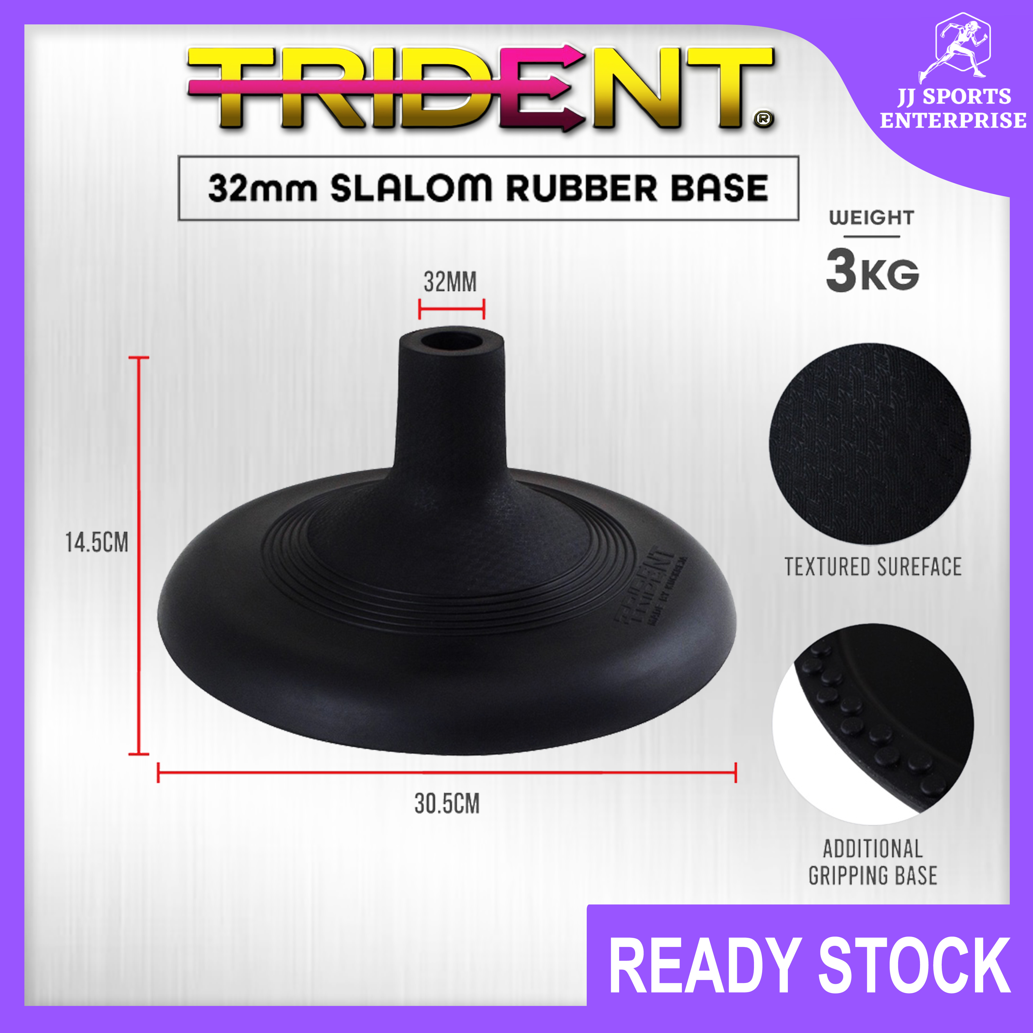 Trident Heavy Duty 32mm Slalom Pole Rubber Base (3kg) For Agility ...