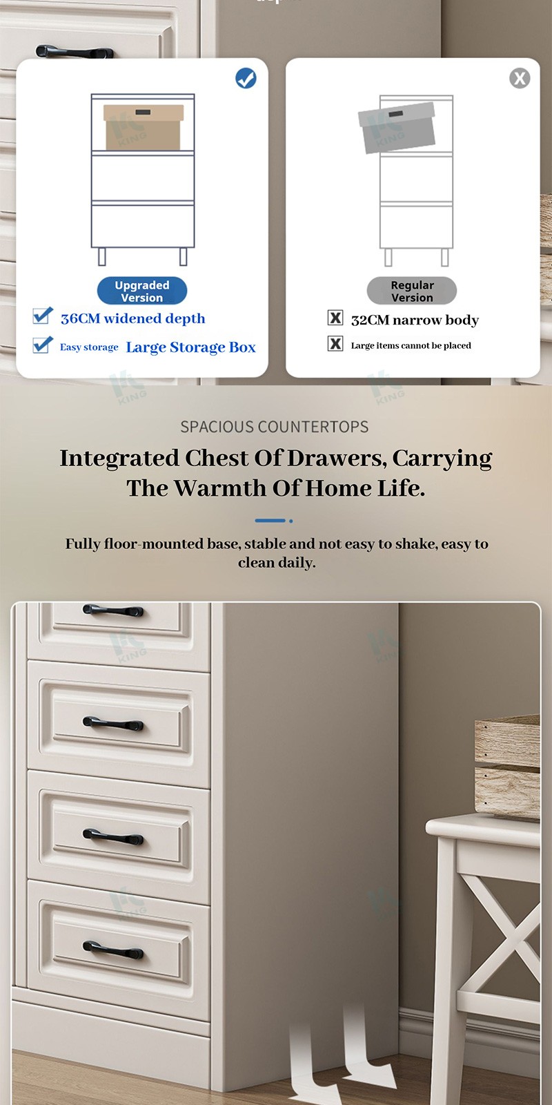Nordic Sideboard Cabinet 120Cm Modern Chest Drawer Kitchen Storage ...