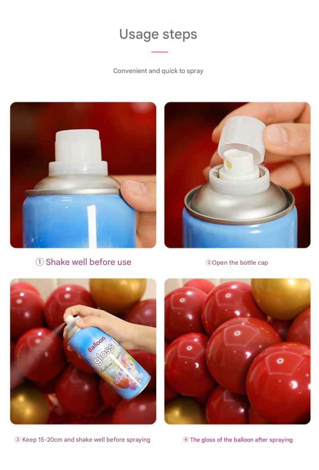 Balloon Brightener Spray 450ml Long-Lasting Shine Non-Corrosive And ...