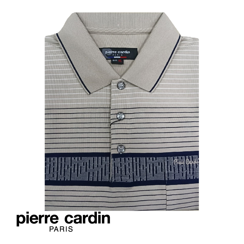 Pierre Cardin Mens Short Sleeve Yarn Dyed Stripe Jacquard Polo Tee With ...
