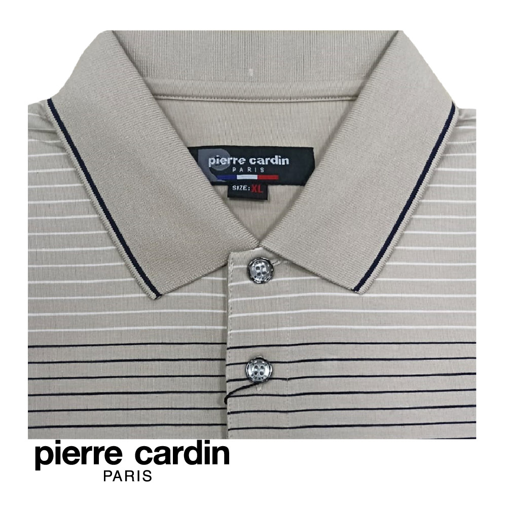 Pierre Cardin Mens Short Sleeve Yarn Dyed Stripe Jacquard Polo Tee With ...