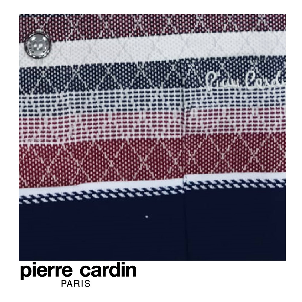 Pierre Cardin Mens Short Sleeve Yarn Dyed Stripe Jacquard Polo Tee With ...