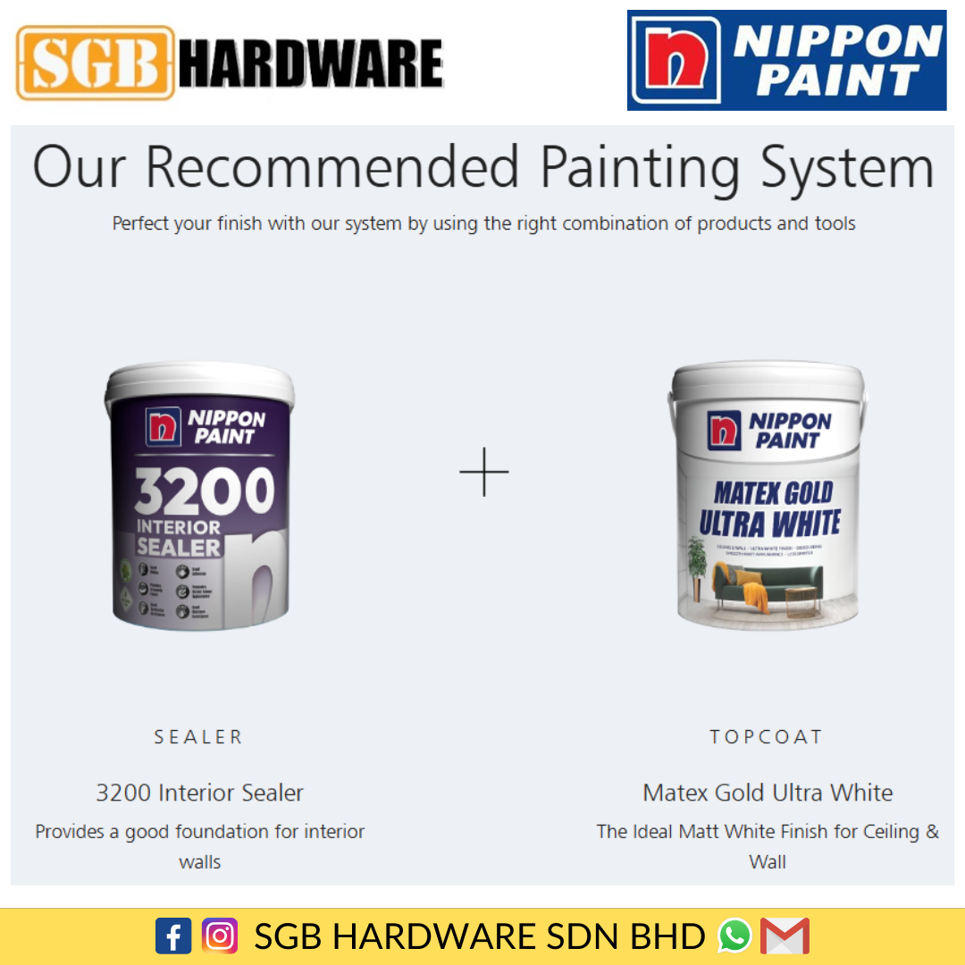 Nippon Cat Dinding & Siling Dalam Rumah Matex Gold Ultra White 5L ...