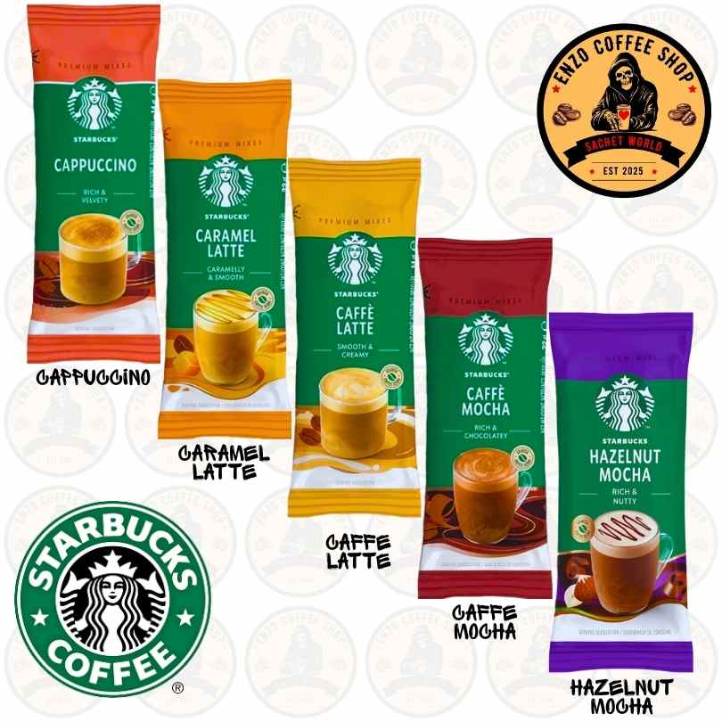 STARBUCKS PREMIUM MIXES INSTANT DRINK / CAPPUCCINO, CARAMEL LATTE ...