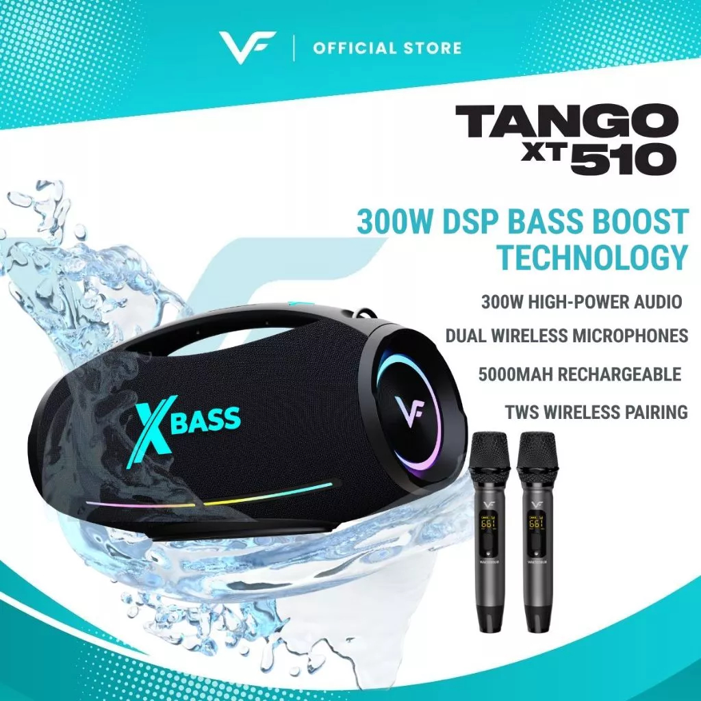 Vinnfier Tango XT510 Portable Bluetooth Karaoke Speaker 300W Output ...