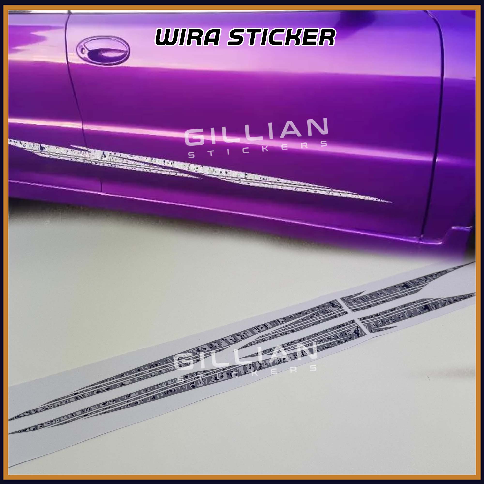 Proton Wira 10 Original Design Car Body Sticker ( 1 Set 2 Pcs Left ...