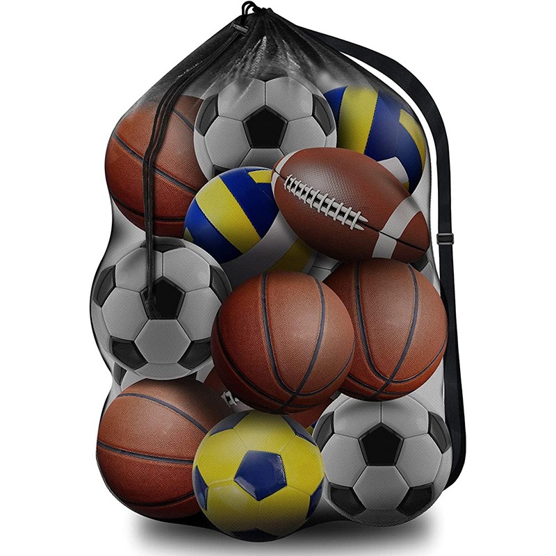 Ball Storage Bag Extra Large Drawstring Basketball Storage Bag Black ...