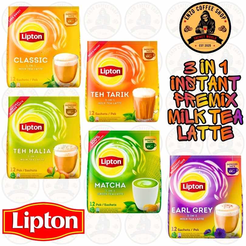 LIPTON INSTANT 3 IN 1 MILK TEA LATTE DRINK / CLASSIC, TEH TARIK, TEH ...
