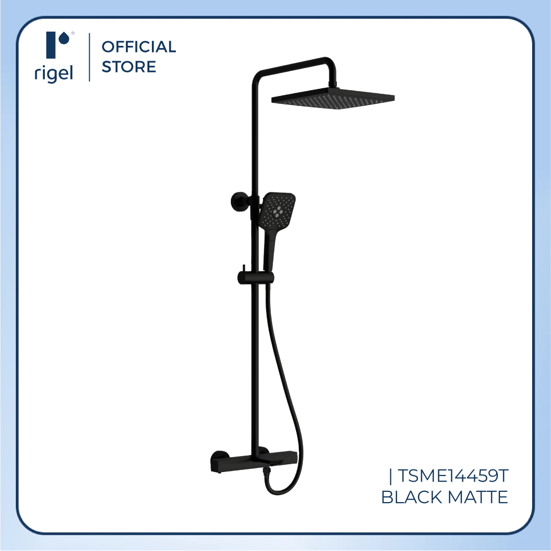 RIGEL Thermostatic Matte Black Rain Shower Set TSME14459T (BM) | Shopee ...