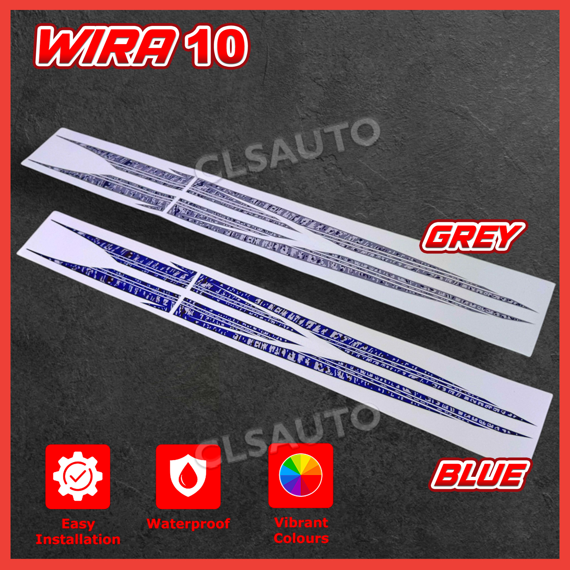 Wira Sticker Body Car Side Lining (1 Set) - Pelekat Pintu Kereta Saga ...