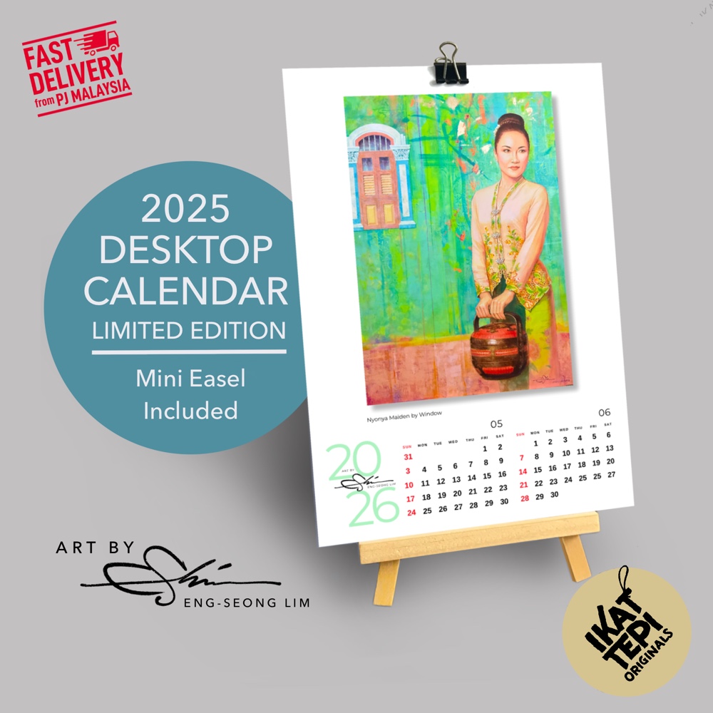 Art by Eng-Seong Lim Desktop Calendar with Wooden Mini Easel | Shopee ...