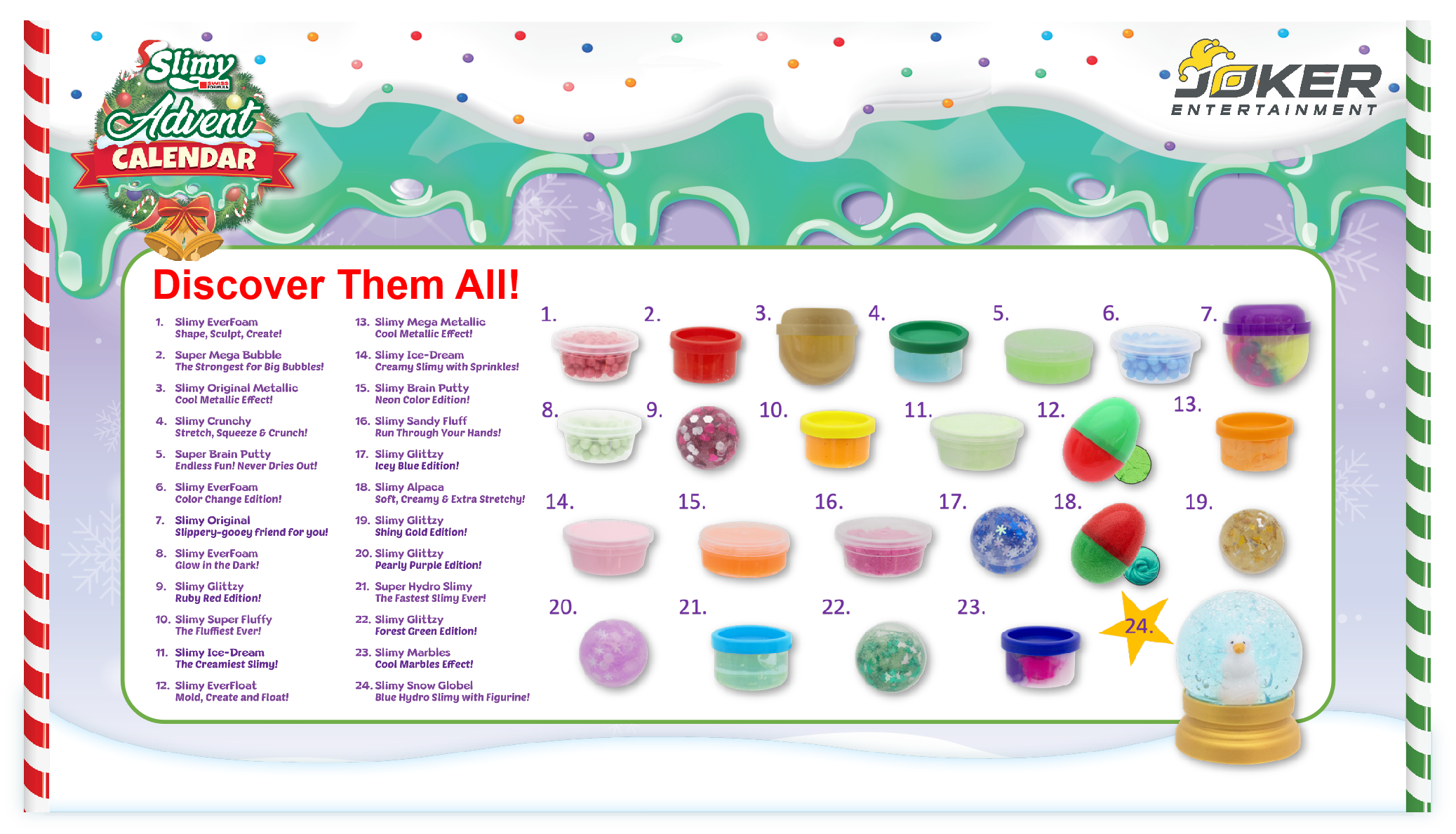 Christmas Sales | Slimy Advent Calendar Gift Set Slime Assortment Pack ...