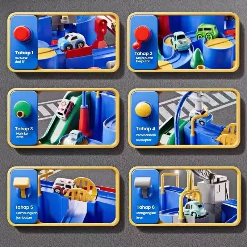 #ReadyStock Car Adventure Toy Set Track & Car Play Set Kids car Railway ...