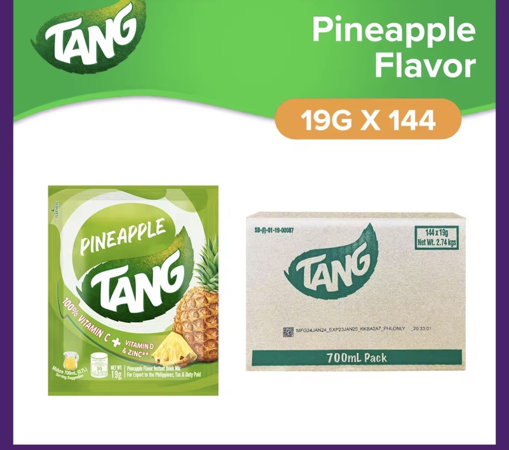 TANG Pineapple Powdered Juice 19g x 144packs | Shopee Malaysia