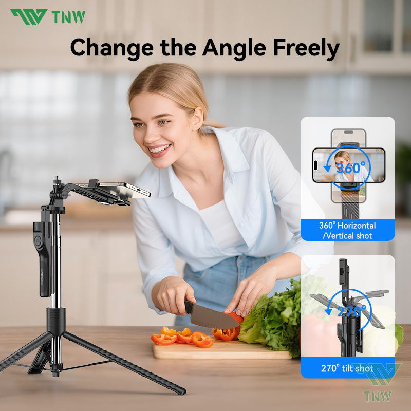 TNW F19 Selfie Stick Tripod 1.9M Bluetooth Remote L16 Phone Tripod for ...