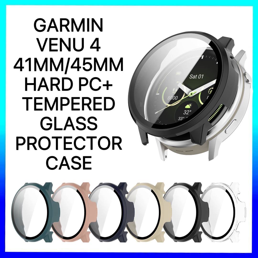 Garmin Venu 4 41mm/45mm Hard PC With Tempered Glass Protector Case ...