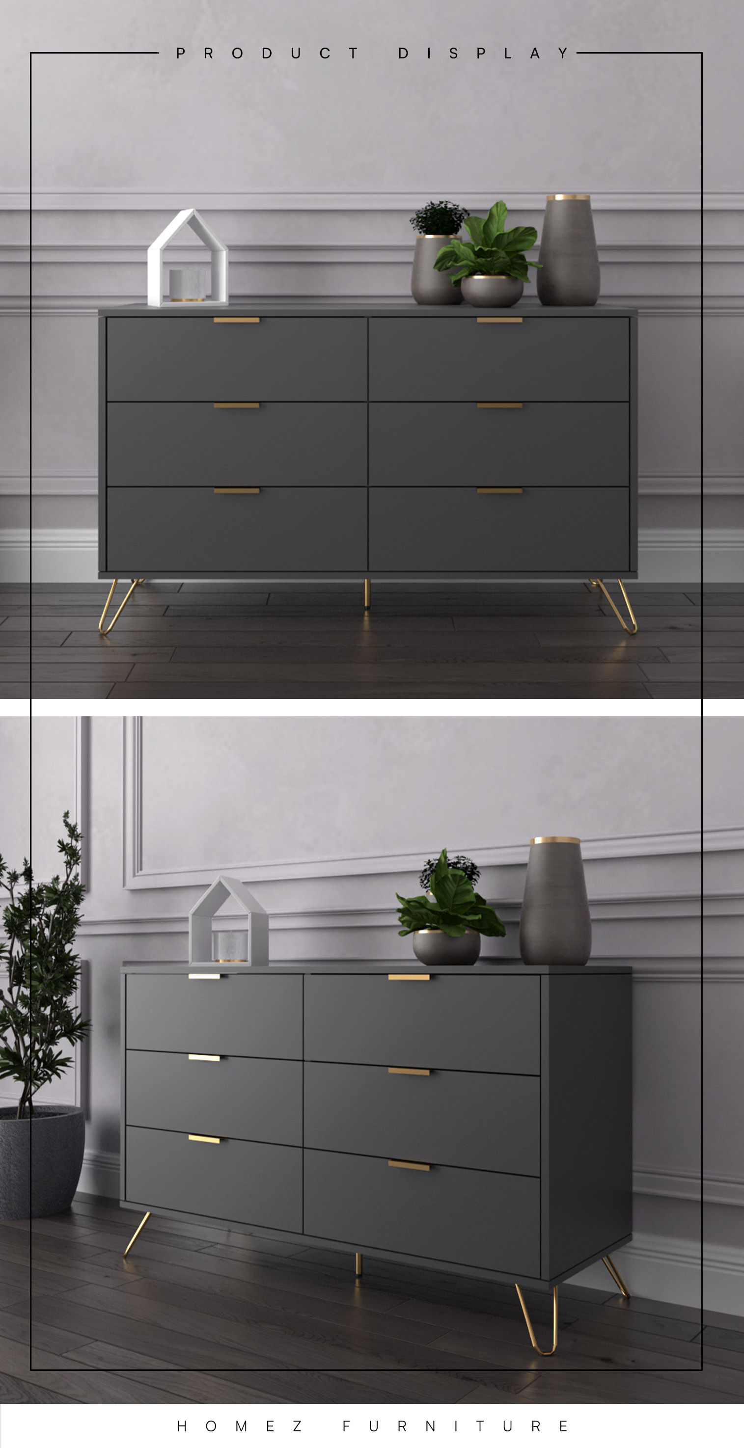 KitchenZ Sabah Nickel Series Display Cabinet Full Melamine with Anti ...