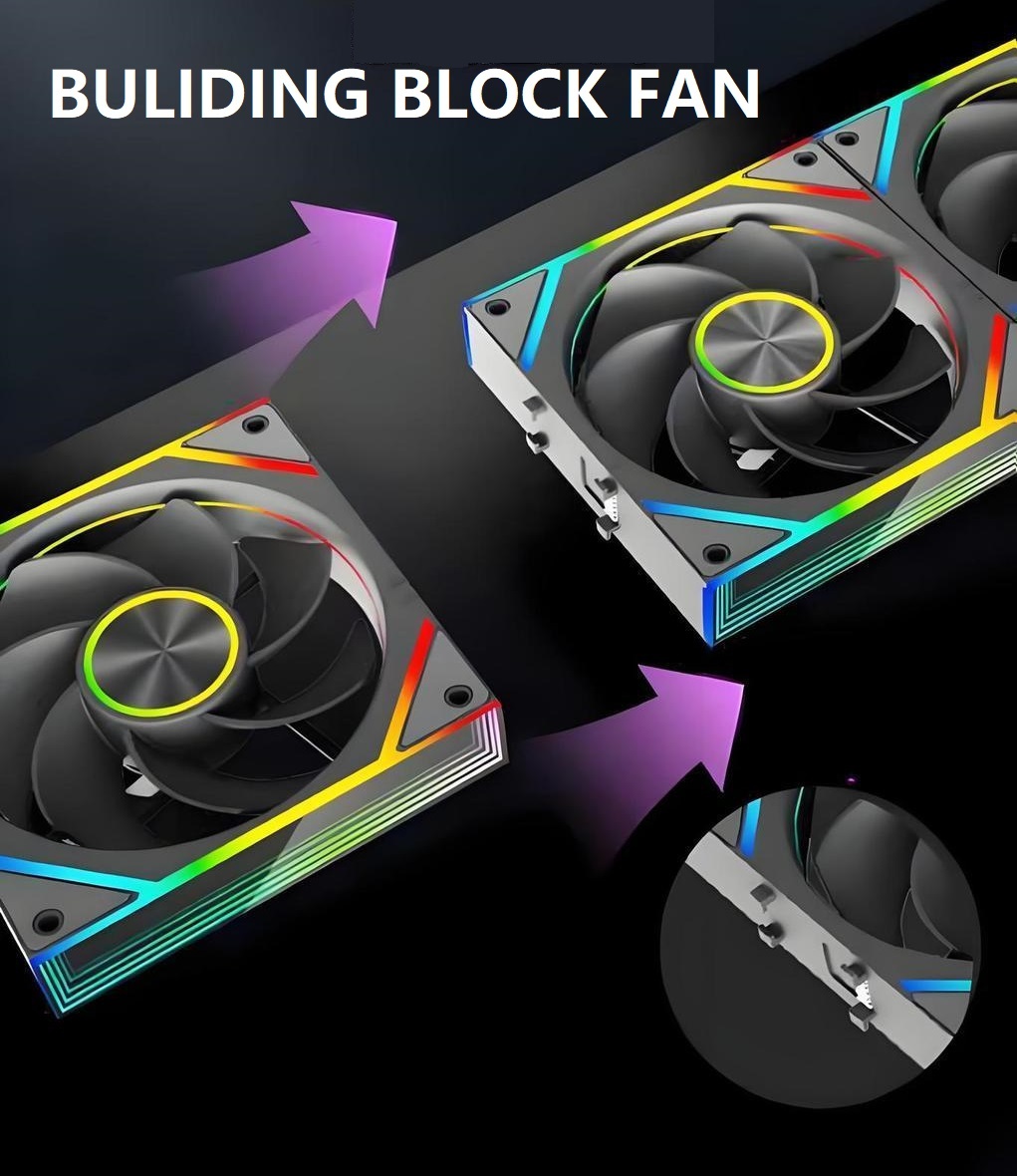 Prism 8 PRO ARGB 3Pin PWM 12cm Fan Splicing / Building Block Fan PC ...