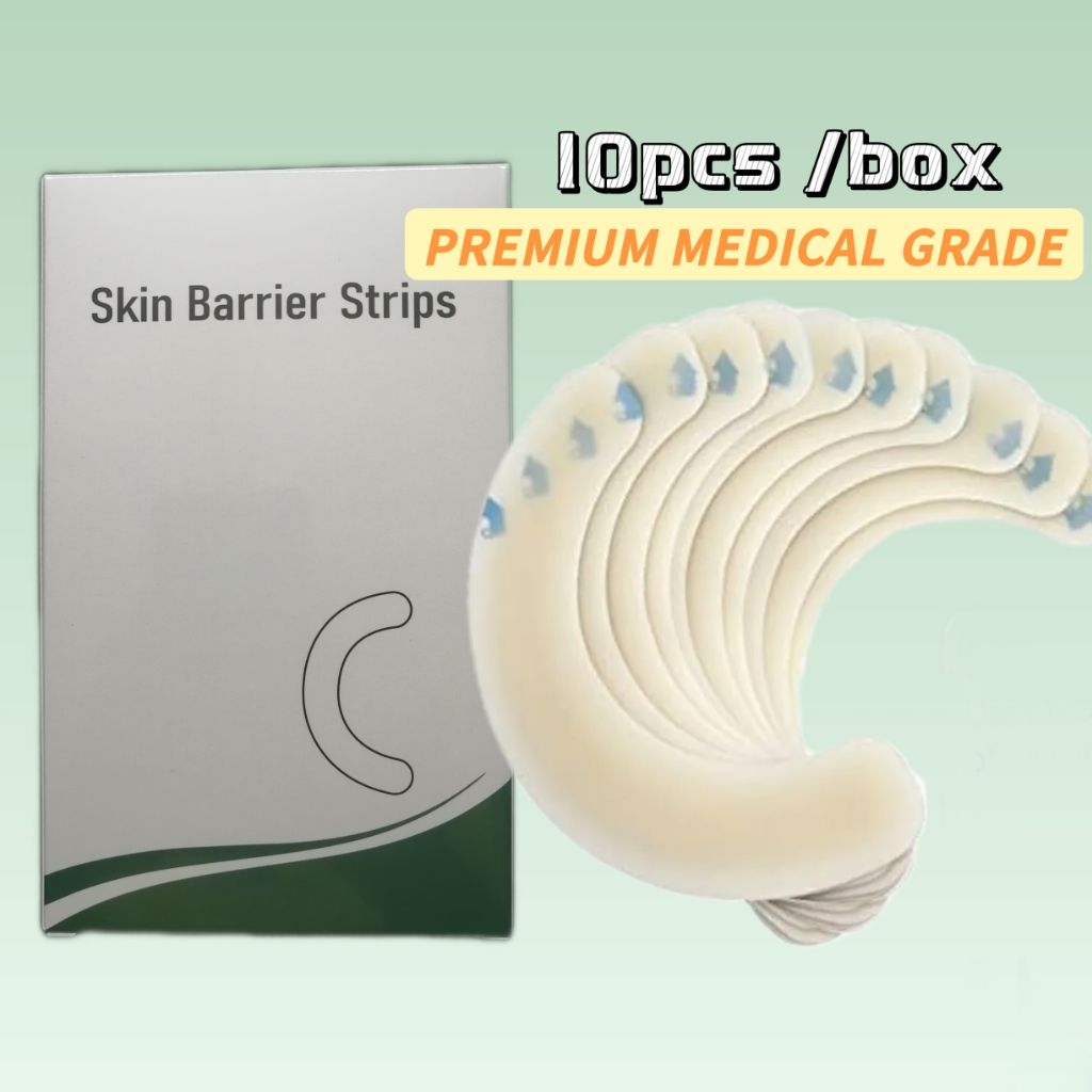 [10pcs] Medical Grade Stoma Barrier Strips Hydrocolloid Elastic Tape ...