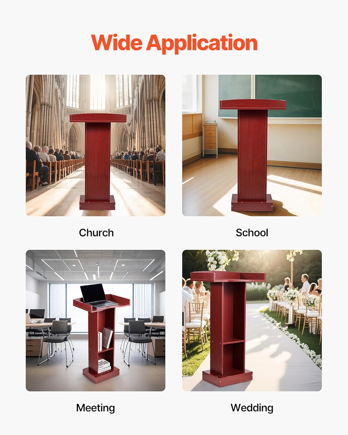 Wood Podium Movable Podium Reception Desk Podium Stage Lecture Hall ...